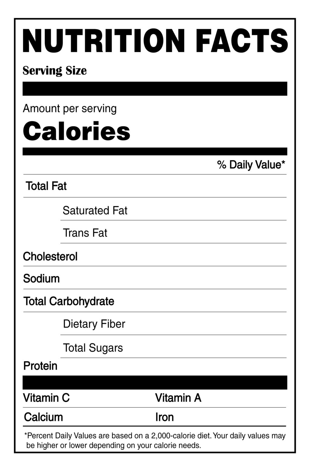 Free Printable Blank Nutrition Facts Templates [PDF Included ...