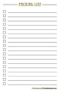 Free Printable Blank Packing List Templates [PDF Included] - Printables Hub