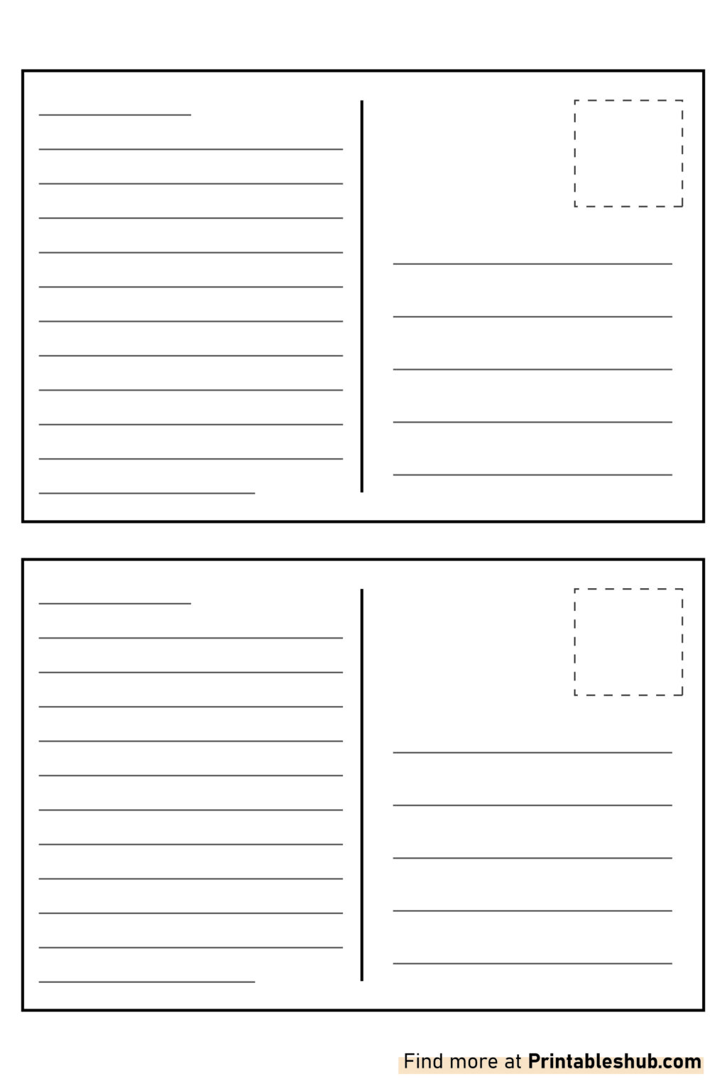Free Printable Blank Postcard Templates [PDF Included] - Printables Hub