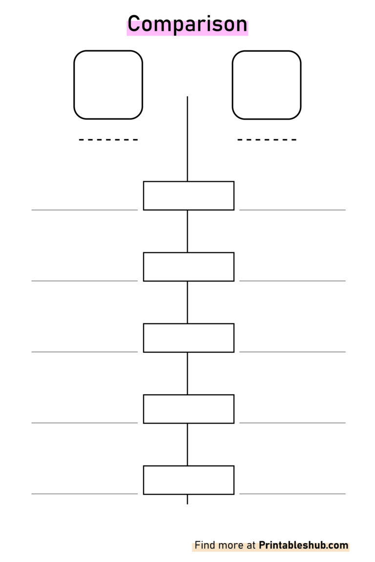 Free Printable Blank Comparison Chart Templates [PDF Included ...