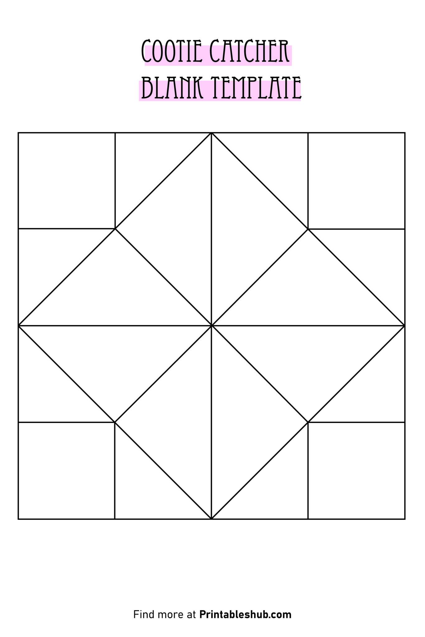 Free Printable Blank Cootie Catcher Templates [PDF Included ...