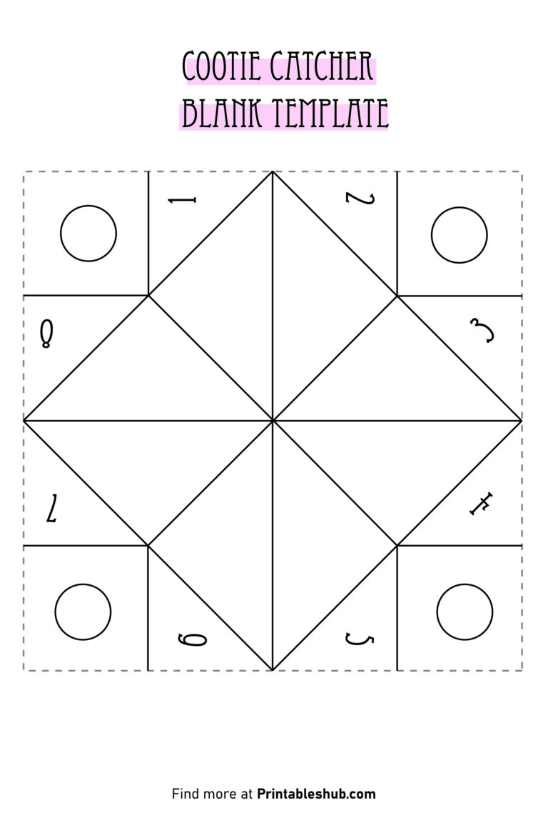 Free Printable Blank Cootie Catcher Templates [PDF Included ...