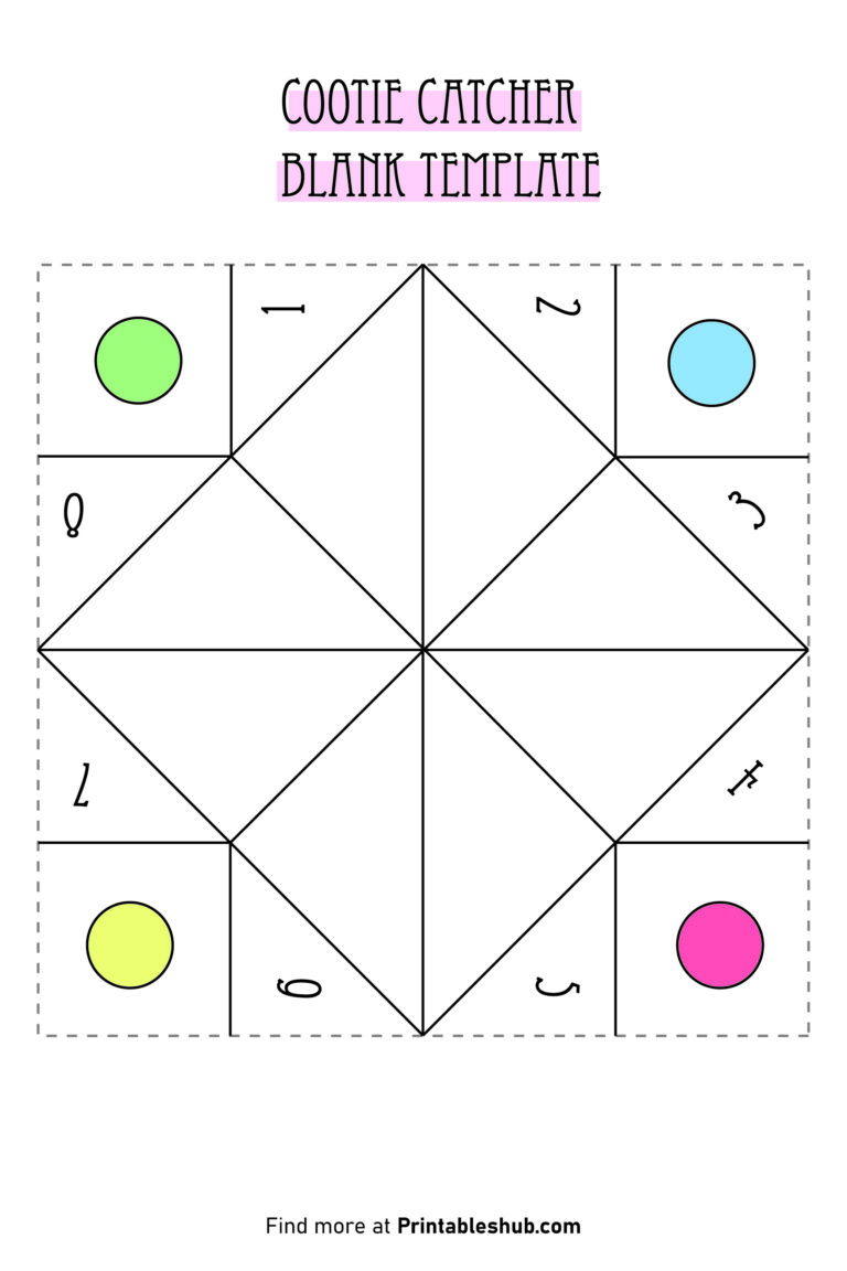 Free Printable Blank Cootie Catcher Templates [PDF Included ...