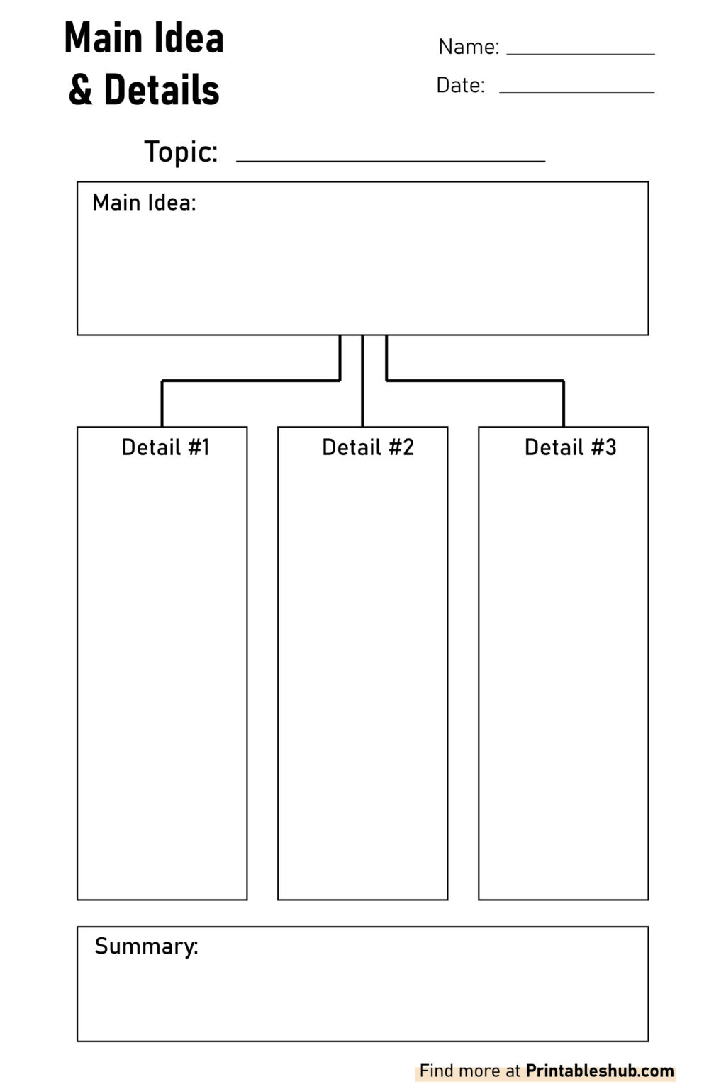 Free Printable Main Idea & Details Chart Templates [PDF Included ...