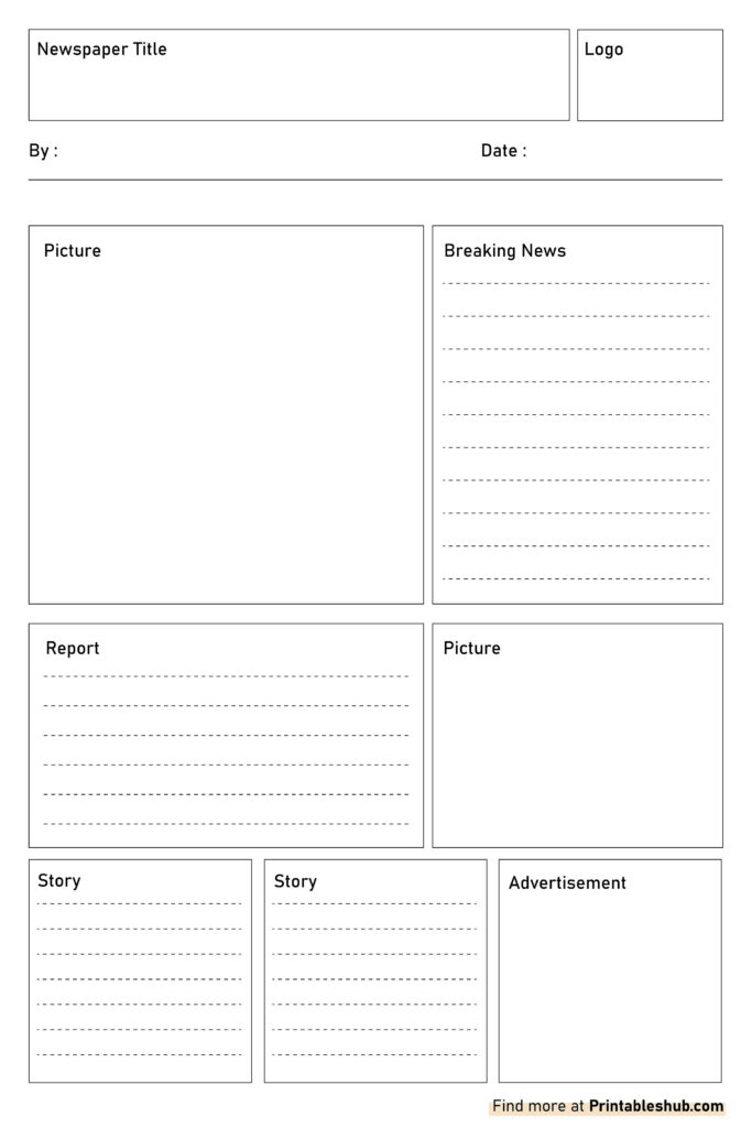 Free Printable Blank Newspaper Templates [PDF Included] - Printables Hub