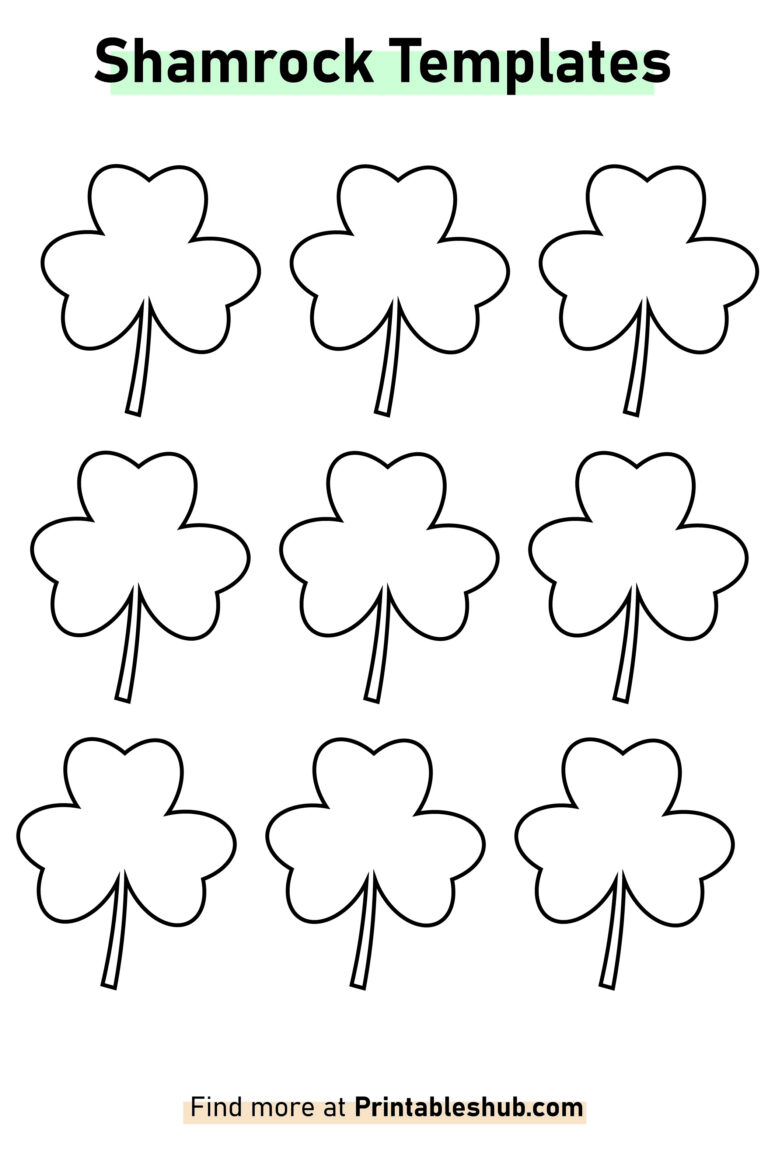 Free Printable Blank Shamrock Templates [PDF Included] - Printables Hub