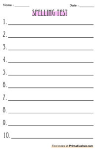 Blank Spelling Test Templates {10,12,15,18, 20,25 words} [PDF Included ...