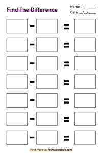 Free Printable Subtraction Templates & Worksheets [PDF Included ...
