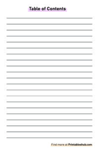 Free Printable Blank Table Of Contents Templates [PDF Included ...