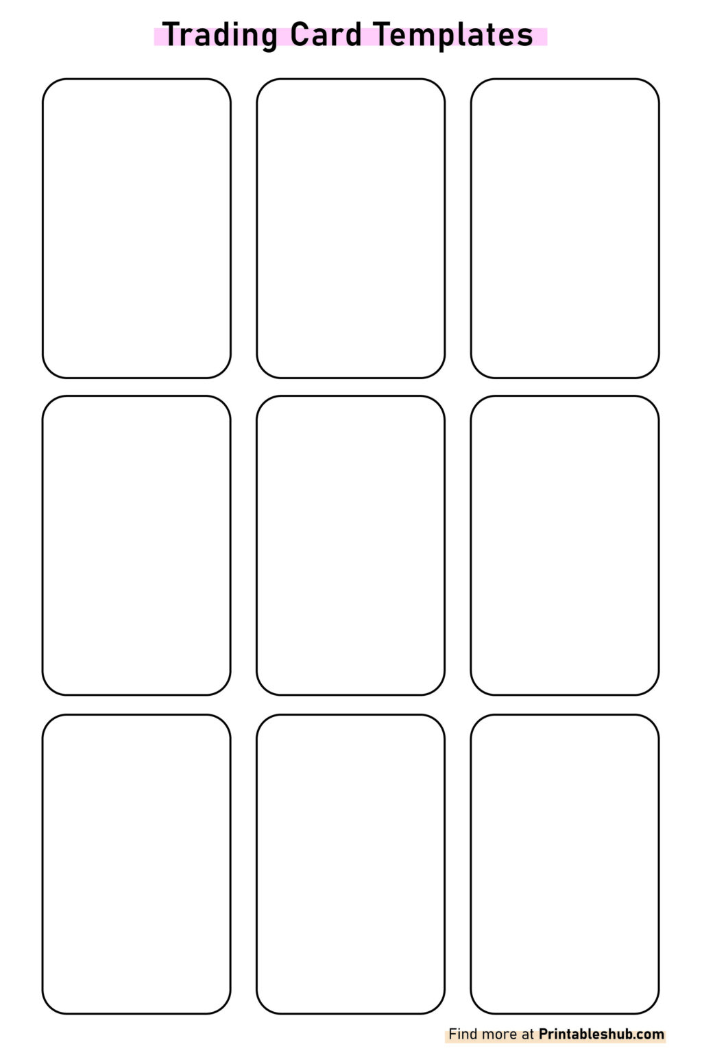 Free Printable Blank Trading Card Templates [PDF Included] - Printables Hub