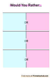Free Printable Blank Would You Rather Templates [PDF Included ...