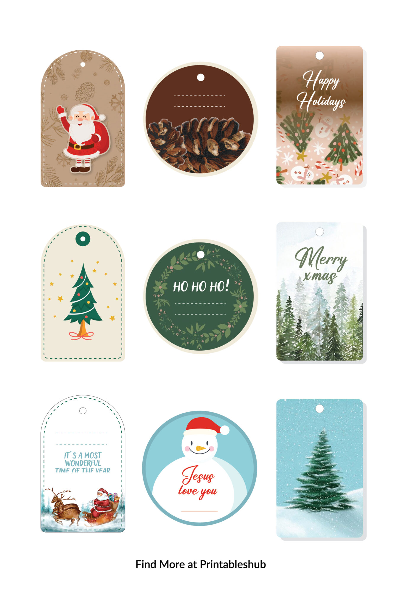 Free Printable Christmas Tags [PDF Included] - Printables Hub