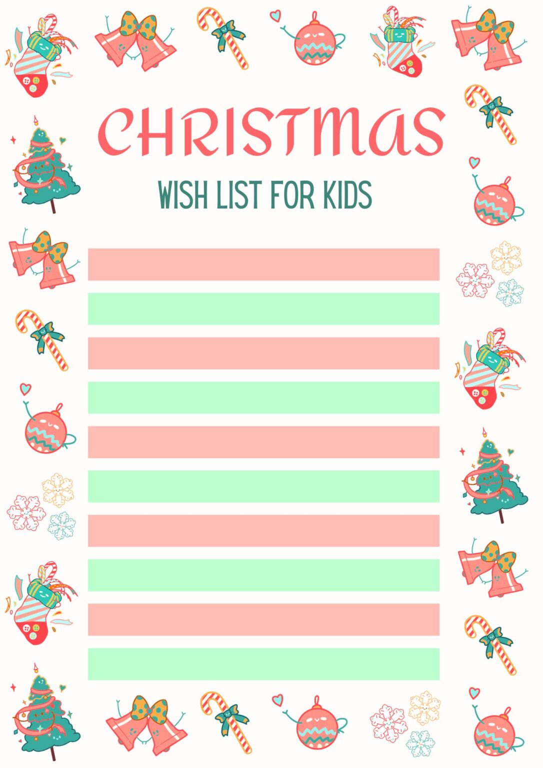 Free Printable Blank Christmas Wish List Templates [PDF Also Included ...