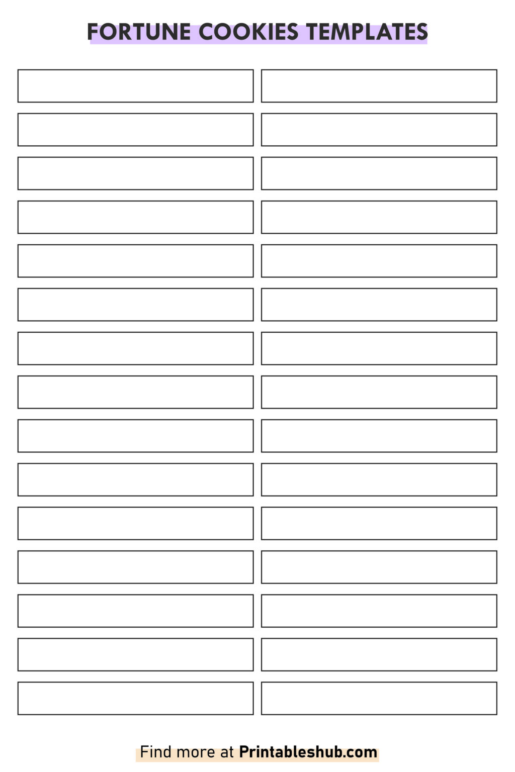 Free Printable Blank Fortune Cookies Templates [PDF Included ...