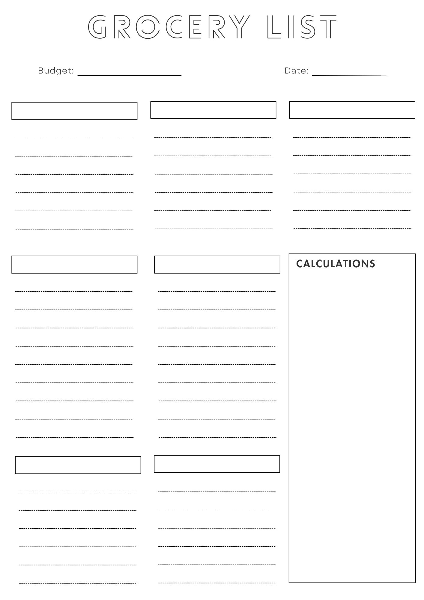 Free Printable Blank Grocery List Templates [PDF Included] - Printables Hub