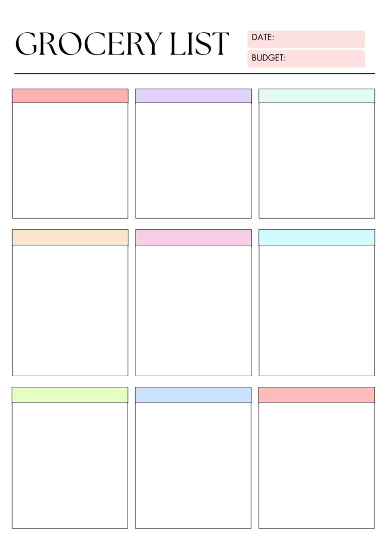 Free Printable Blank Grocery List Templates [PDF Included] - Printables Hub