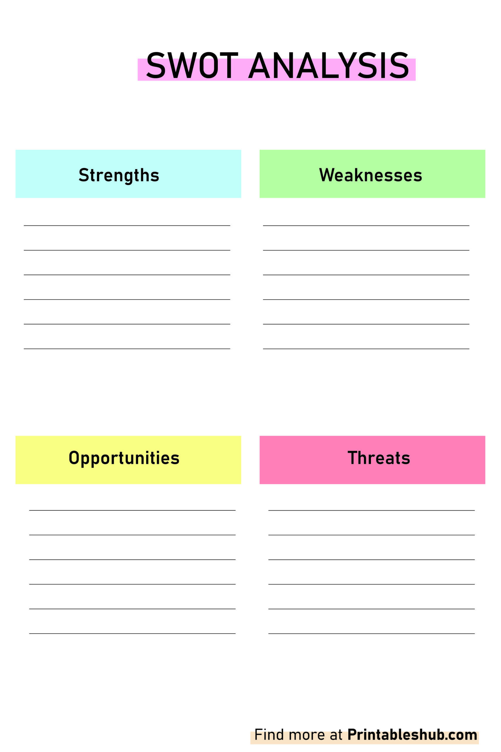 Free Printable Blank SWOT Analysis Templates [PDF Also Included ...