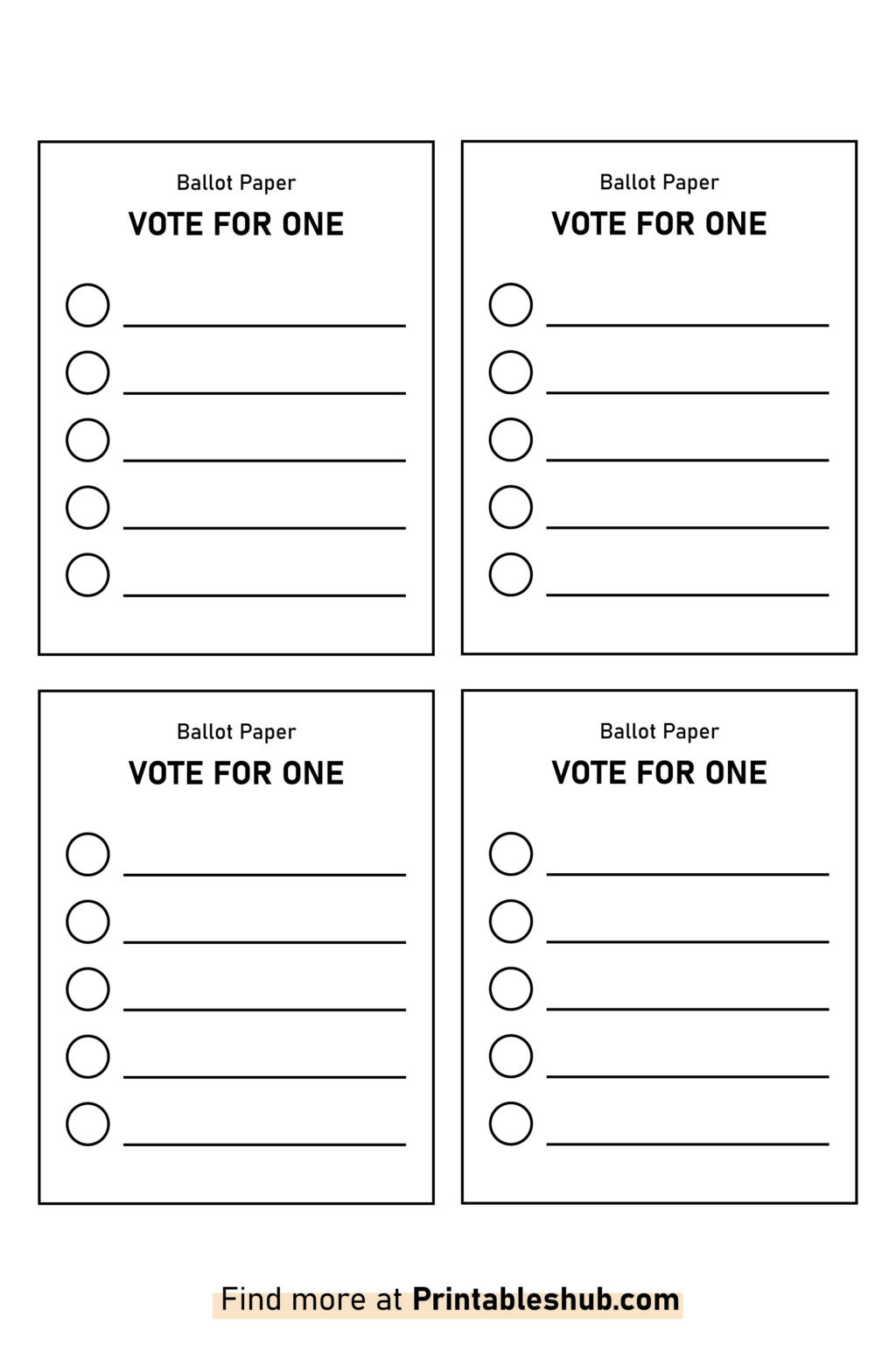 Free Printable Blank Voting Ballot Paper Template [PDF Included ...