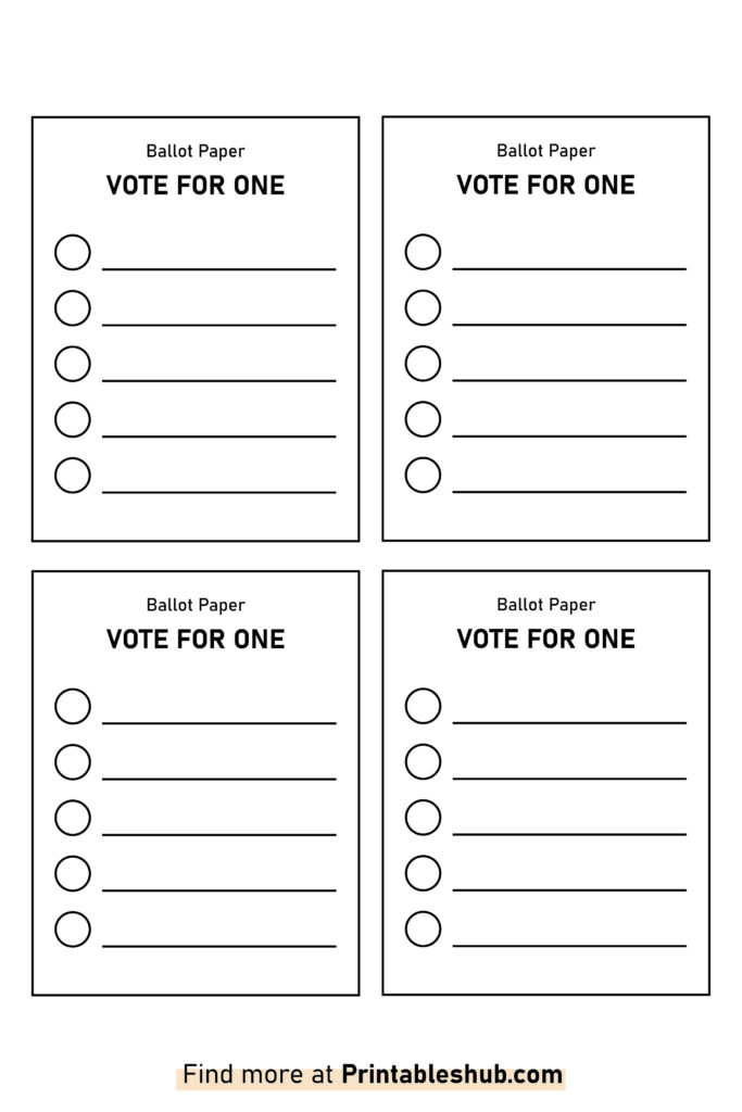 Free Printable Blank Voting Ballot Paper Template PDF Included Blank Free Printable Blank Voting Ballot Paper Template PDF Included Blank