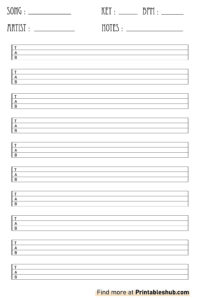 Free Printable Blank Bass Tab Sheets Templates [PDF Included ...