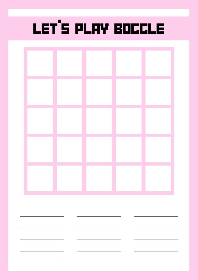 Printable Blank Boggle Board - Printables Hub