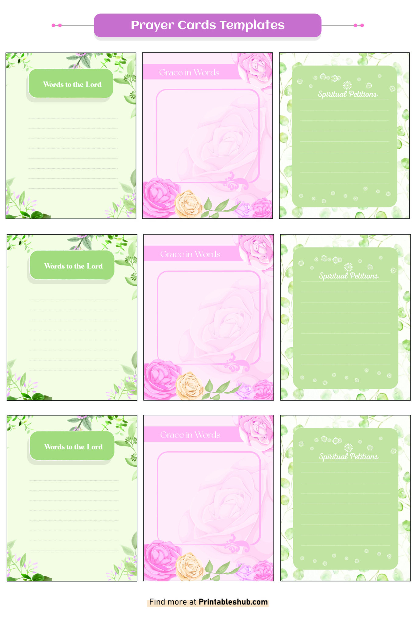 Free Printable Blank Prayer Card Templates [PDF Included] - Printables Hub