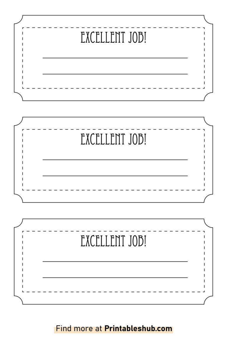 Free Printable Blank Reward Coupon Templates For Kids, Teens ...