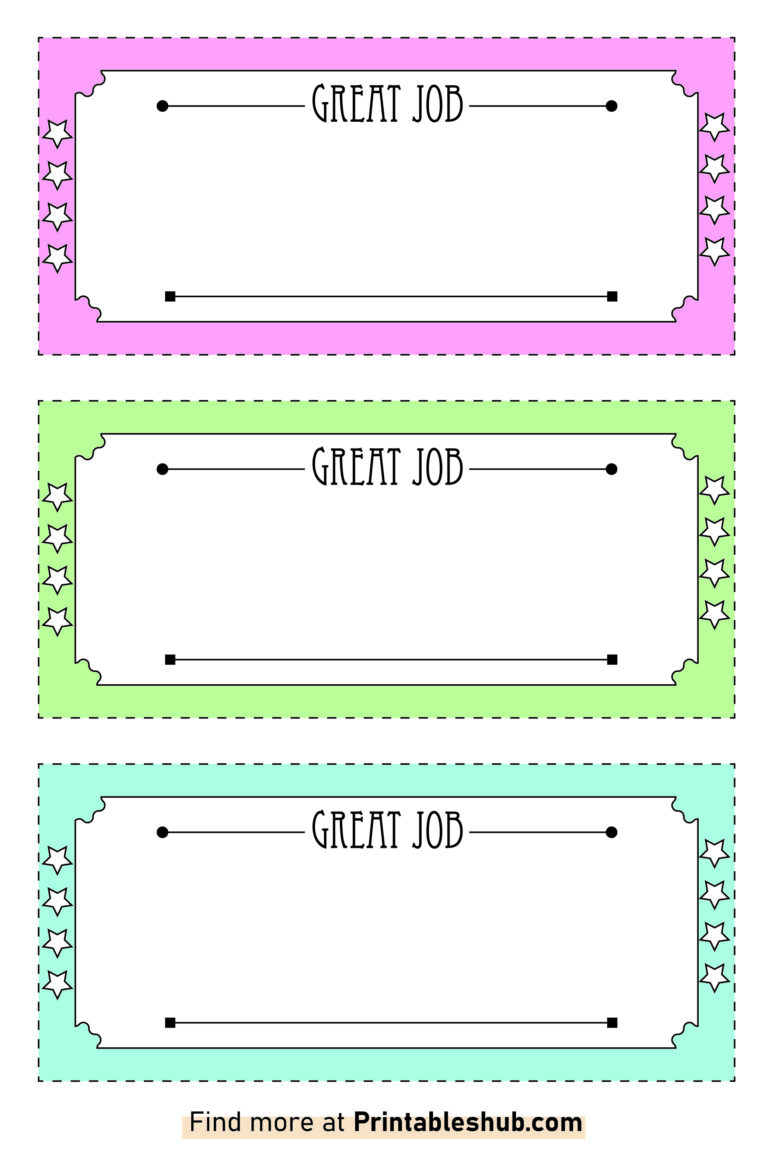 Free Printable Blank Reward Coupon Templates For Kids, Teens ...
