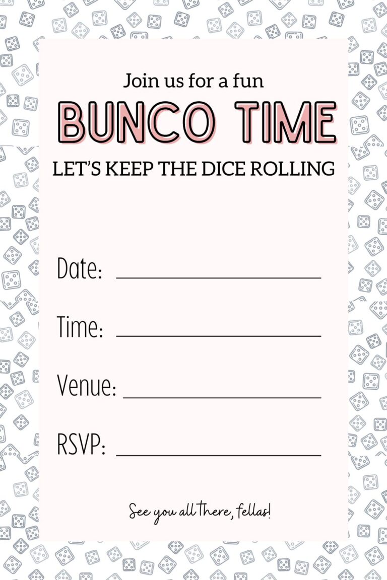 Free Printable Blank Bunco Invitation Templates [PDF Also Included ...