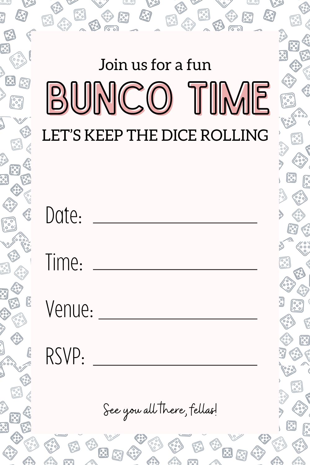 Free Printable Blank Bunco Invitation Templates [PDF Also Included ...