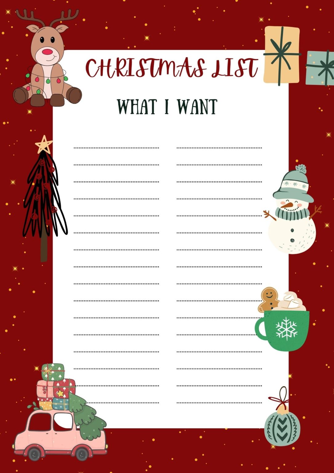 Free Printable Blank Christmas Wish List Templates [PDF Also Included ...
