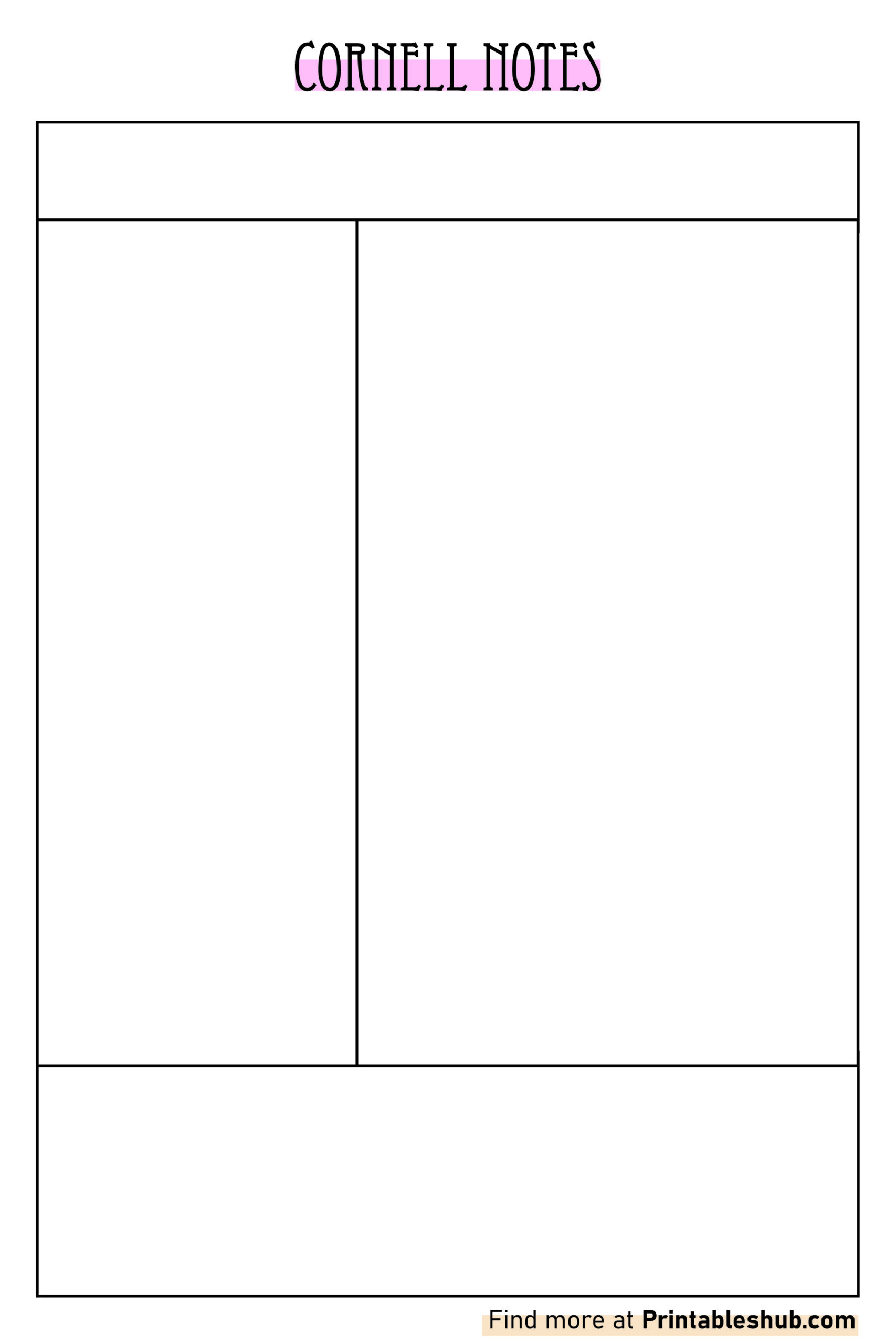 Blank Cornell Notes Templates [With PDF] - Printables Hub