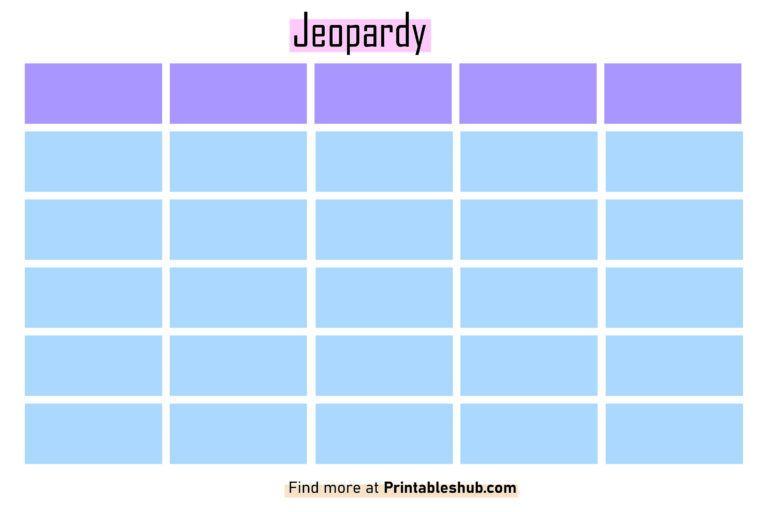Printable Blank Jeopardy Templates [PDF Included] - Printables Hub