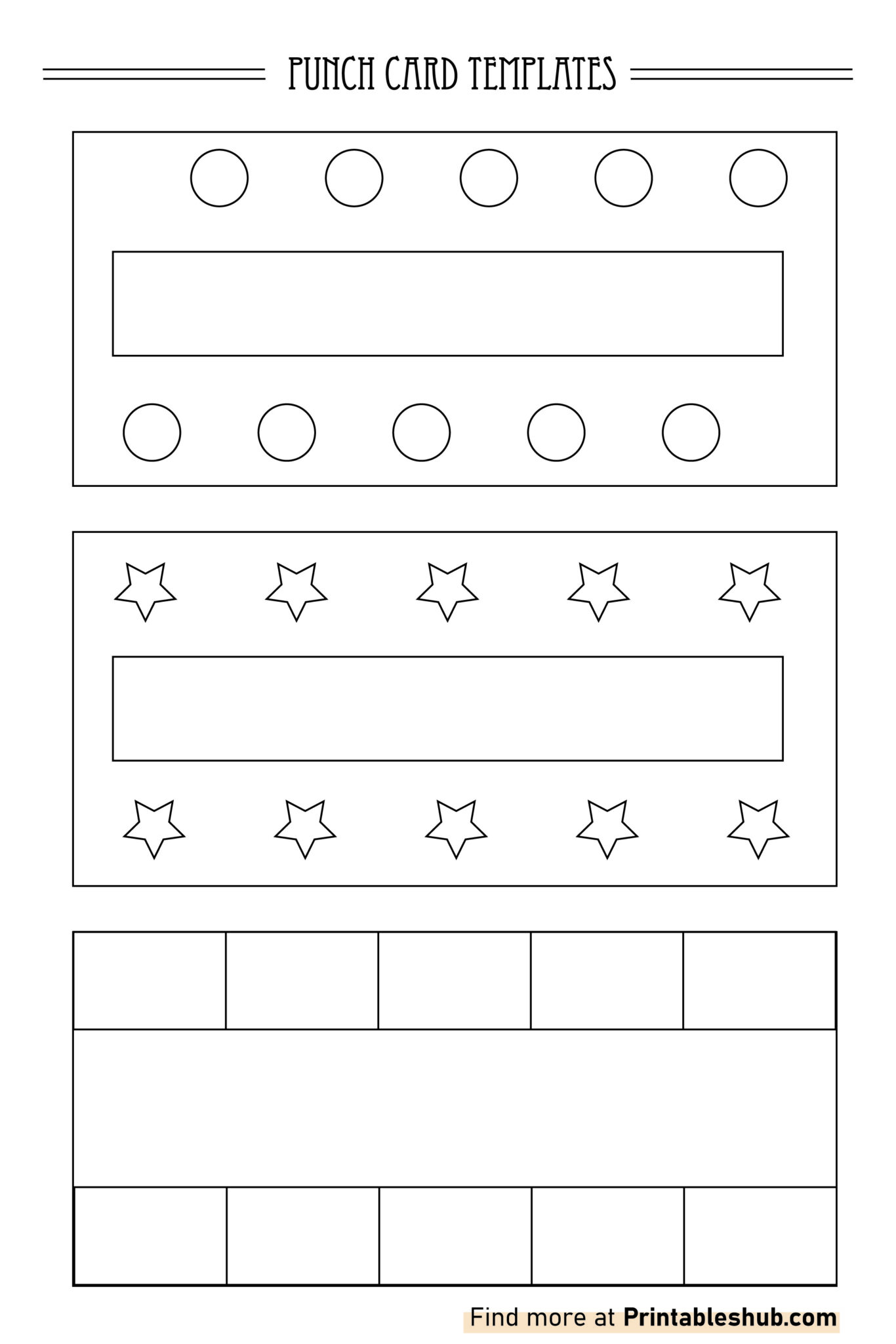 Free Printable Blank Punch Card Templates With PDFs - Printables Hub
