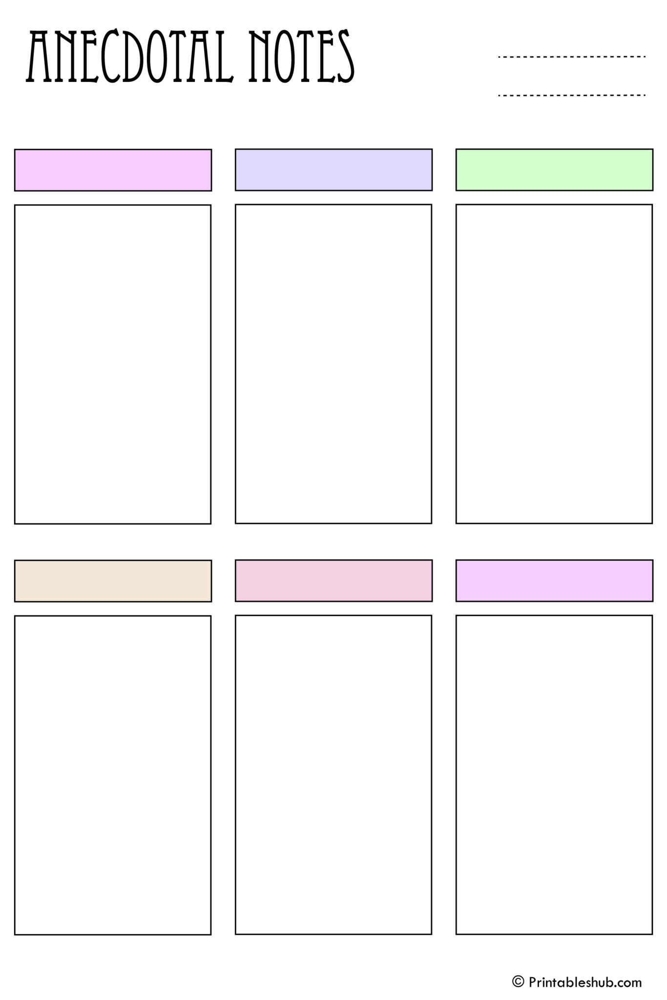 Blank Student’s Anecdotal Notes Templates [PDF Included] - Printables Hub