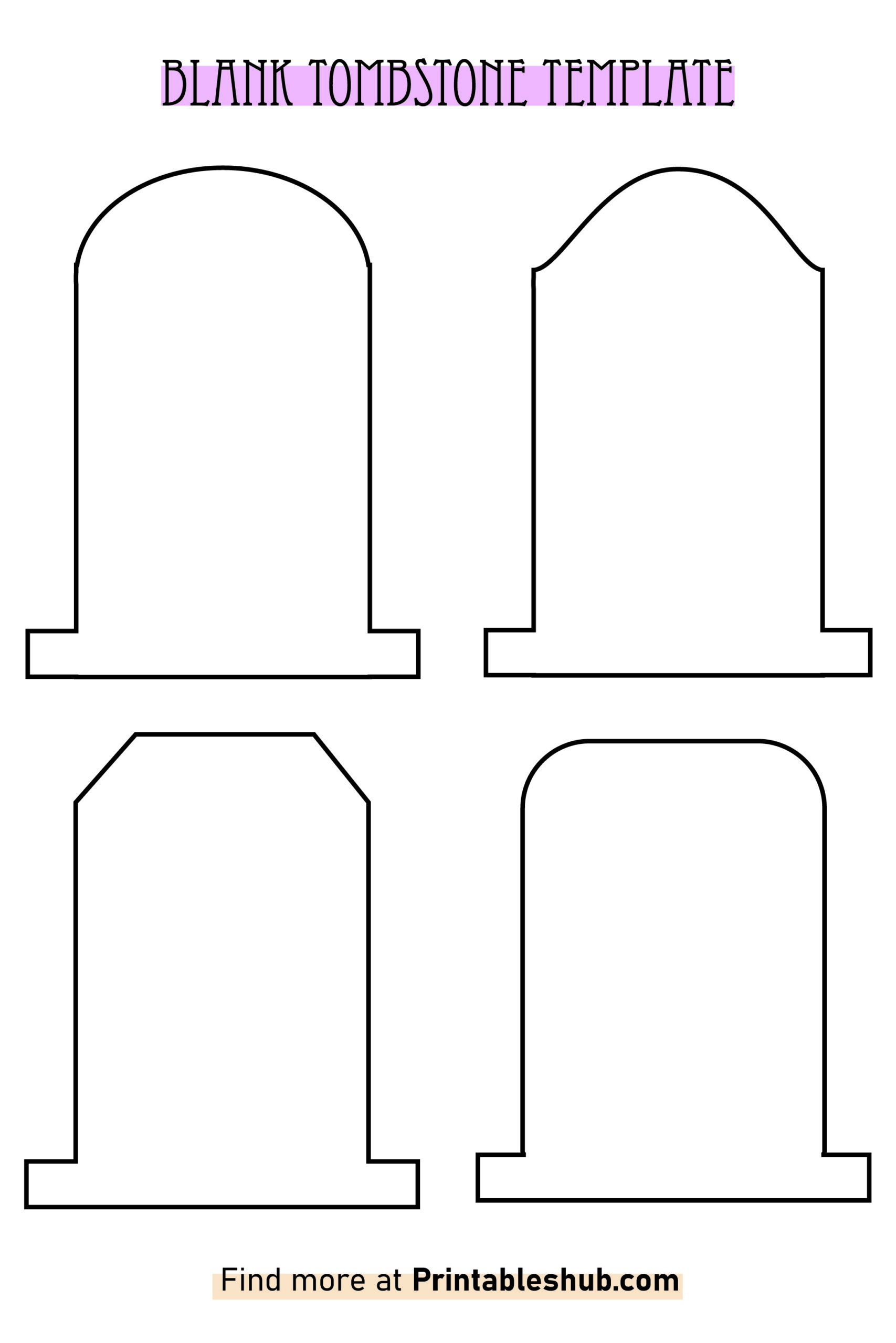 Free Printable Blank Tombstone Templates [PDF Included] - Printables Hub
