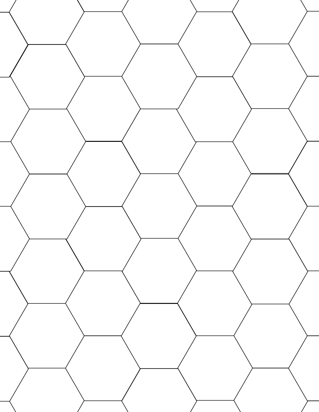 Free Printable 1-inch Hexagon Templates (Grid Layout & Graph Paper ...