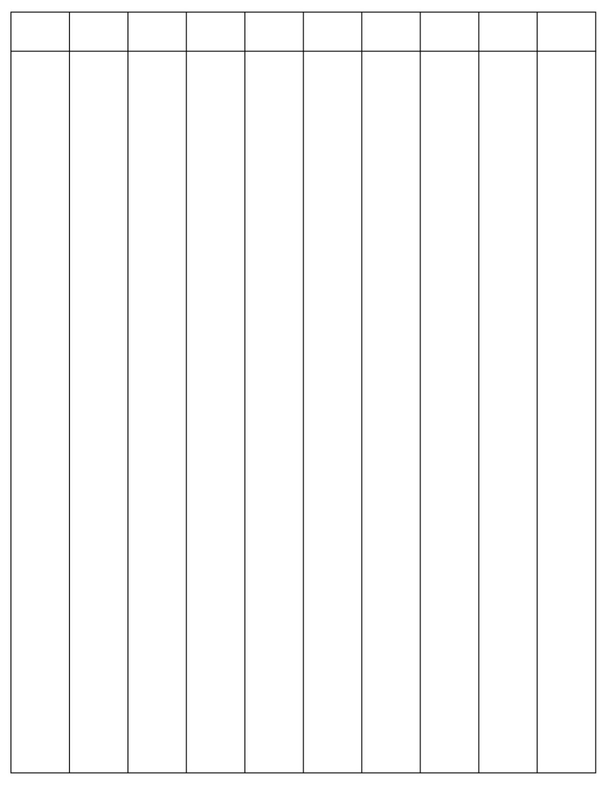 Printable Blank 10 Column Chart Templates [PDF Included] - Printables Hub