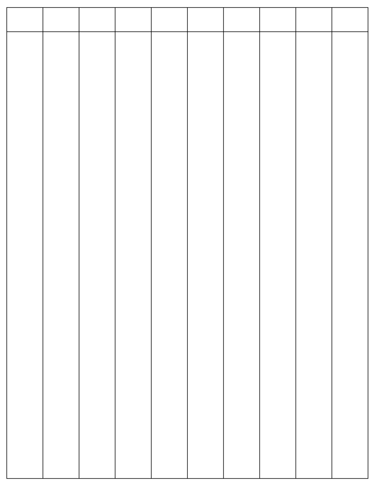 Printable Blank 10 Column Chart Templates [PDF Included] - Printables Hub