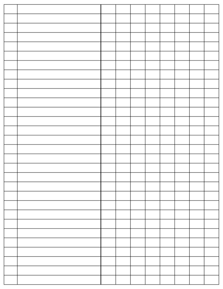 Printable Blank 10 Column Chart Templates [PDF Included] - Printables Hub