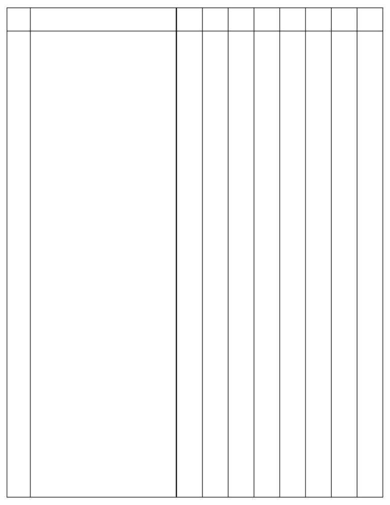 Printable Blank 10 Column Chart Templates [PDF Included] - Printables Hub