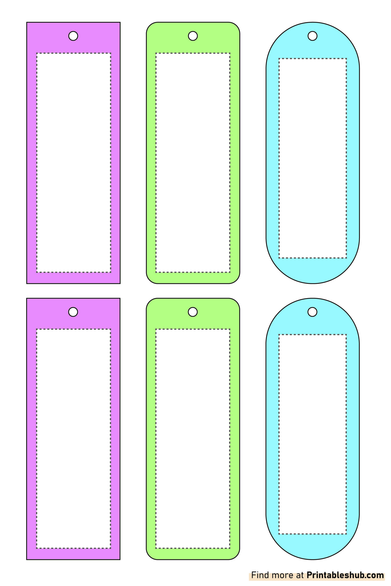 Free Printable Blank Bookmark Templates [PDF Included] - Printables Hub