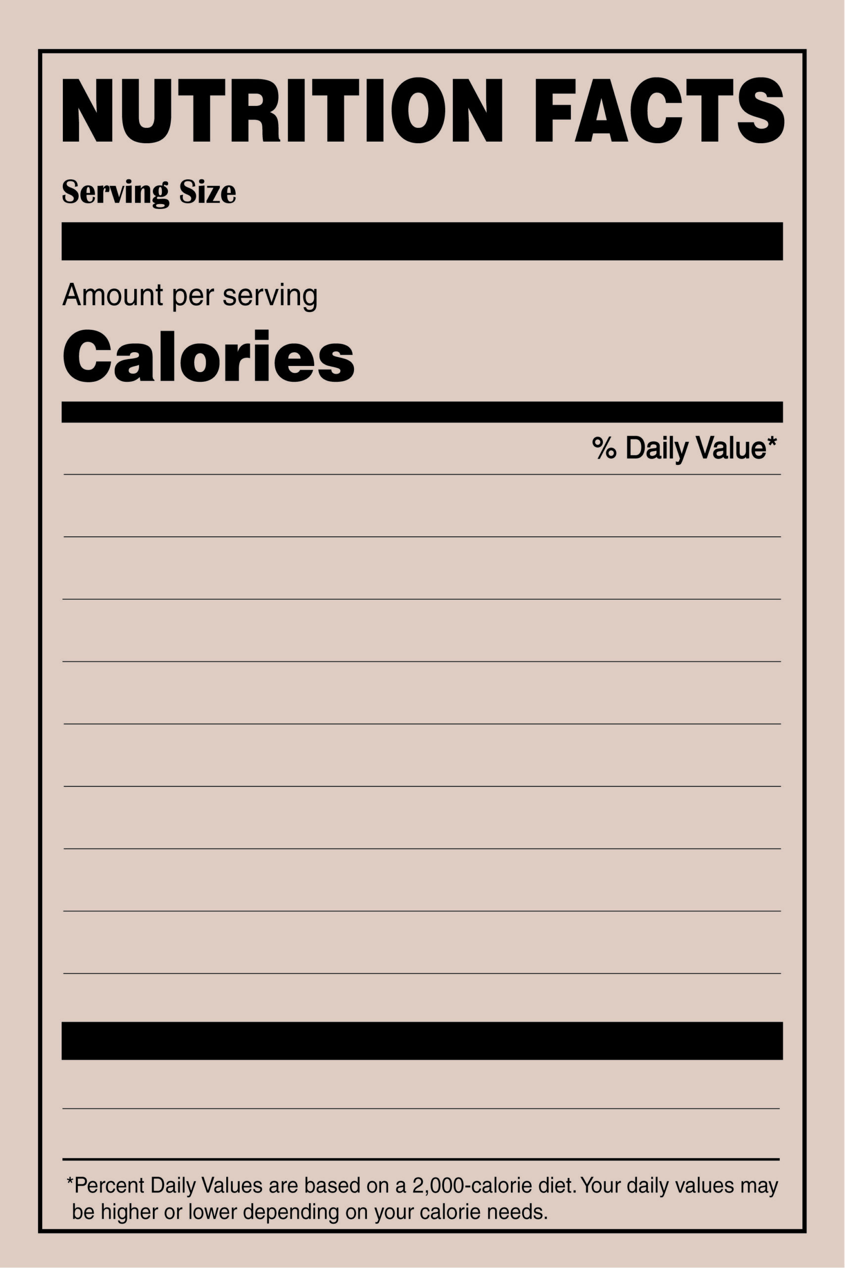 Free Printable Blank Nutrition Facts Templates [PDF Included ...