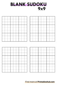 Free Printable Blank Sudoku Templates [PDF Included] - Printables Hub