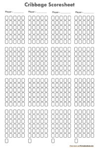 Printable Cribbage Scoresheets - Printables Hub