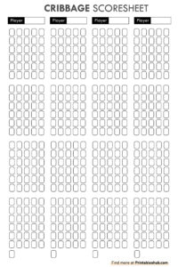 Printable Cribbage Scoresheets - Printables Hub