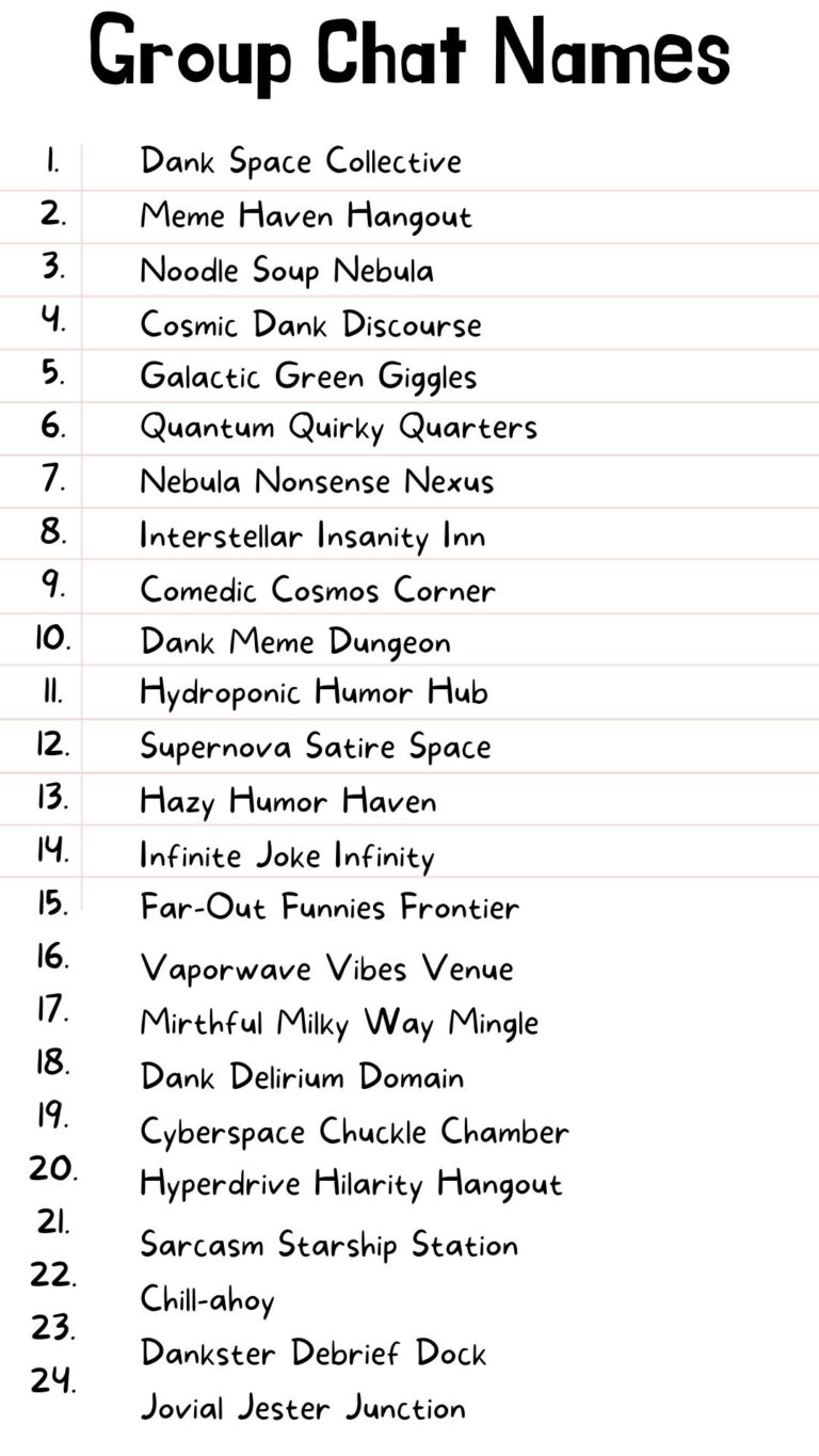 Printable Group Chat Names Lists [With PDF] - Printables Hub