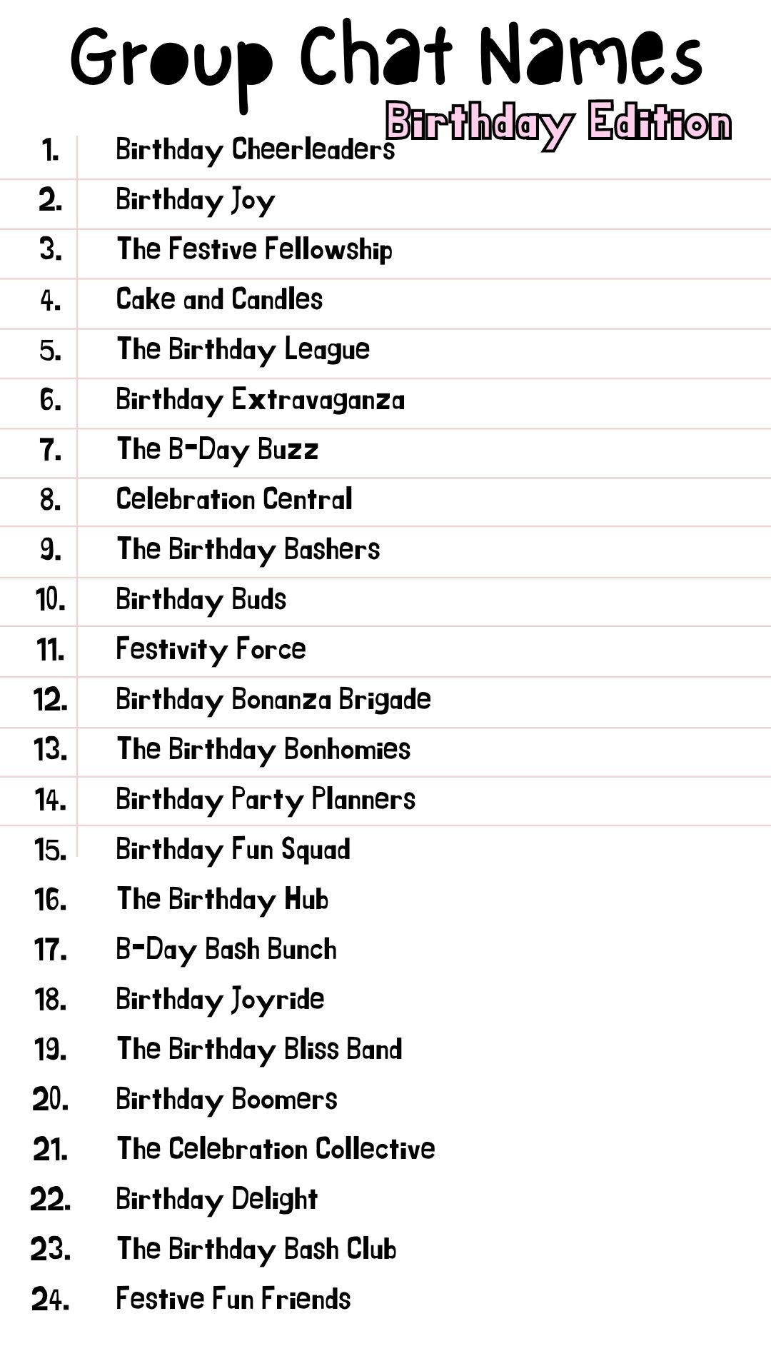 Printable Group Chat Names Lists [With PDF] - Printables Hub
