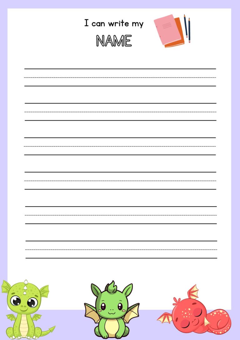 Free Printable Name Writing Practice Sheets [PDF Included] - Printables Hub