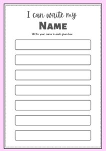 Free Printable Name Writing Practice Sheets [PDF Included] - Printables Hub